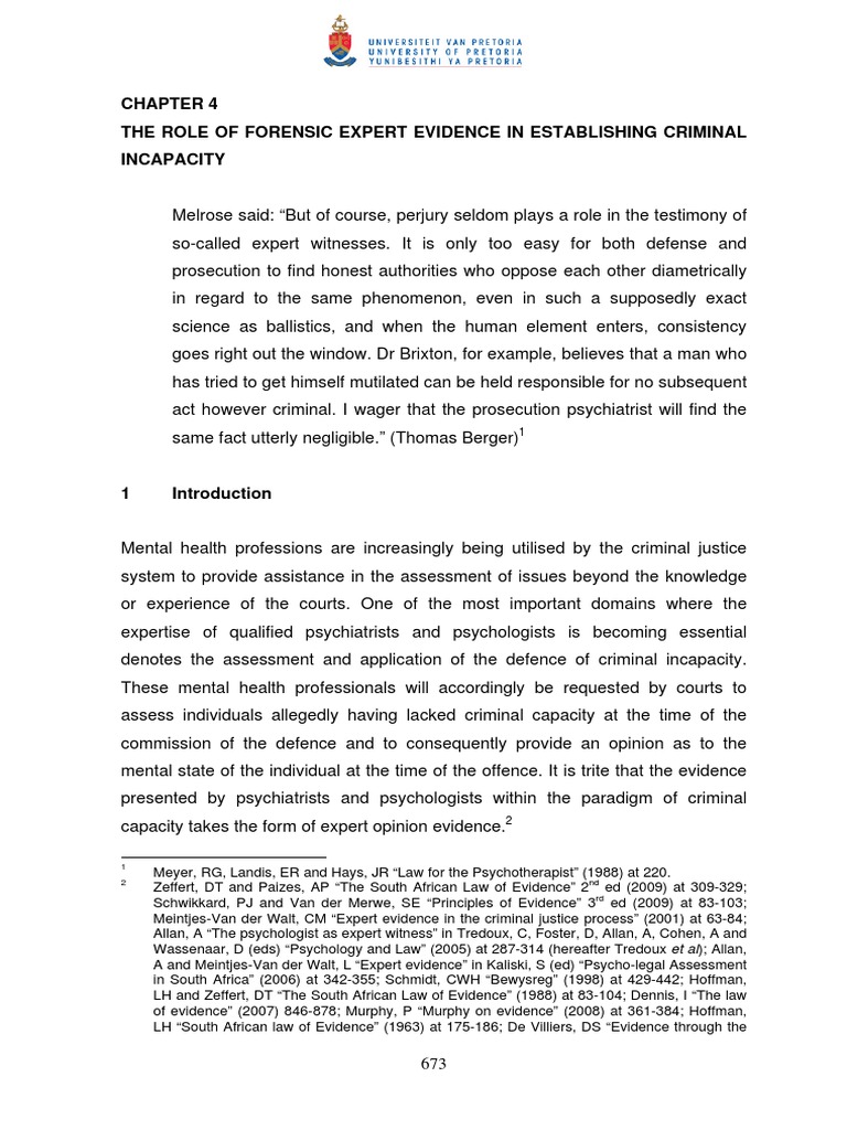 Role of Forensic Expert Evidence PDF | PDF | Expert Witness | Evidence