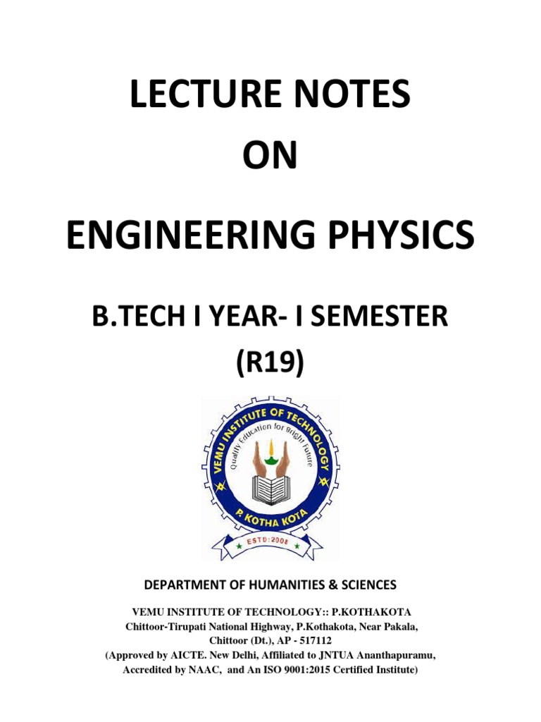 LECTURE NOTES ON ENGINEERING PHYSICS MECHANICS | PDF | Force | Torque