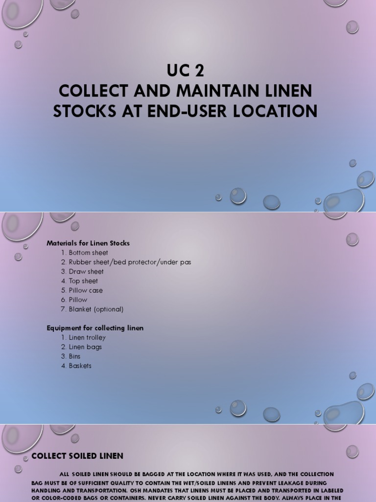 Managing Linen Stocks and Maintaining Hygiene Standards in Healthcare ...