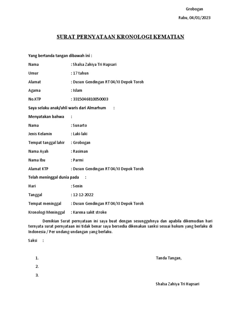 Surat Kronologi | PDF