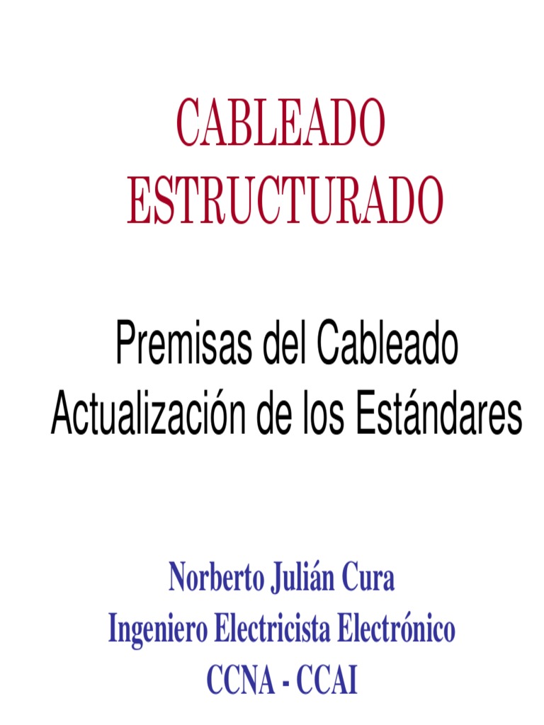 Estándares de Cableado Estructurado NEXT | PDF | Controlador de ...