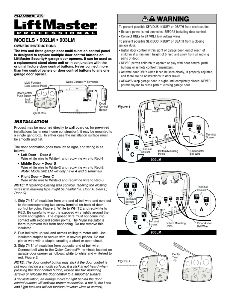 Liftmaster Professional 902LM PDF | PDF | Door | Wire