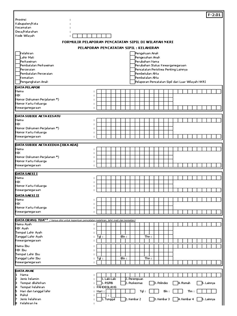 Form Kematian F.2.01 New | PDF