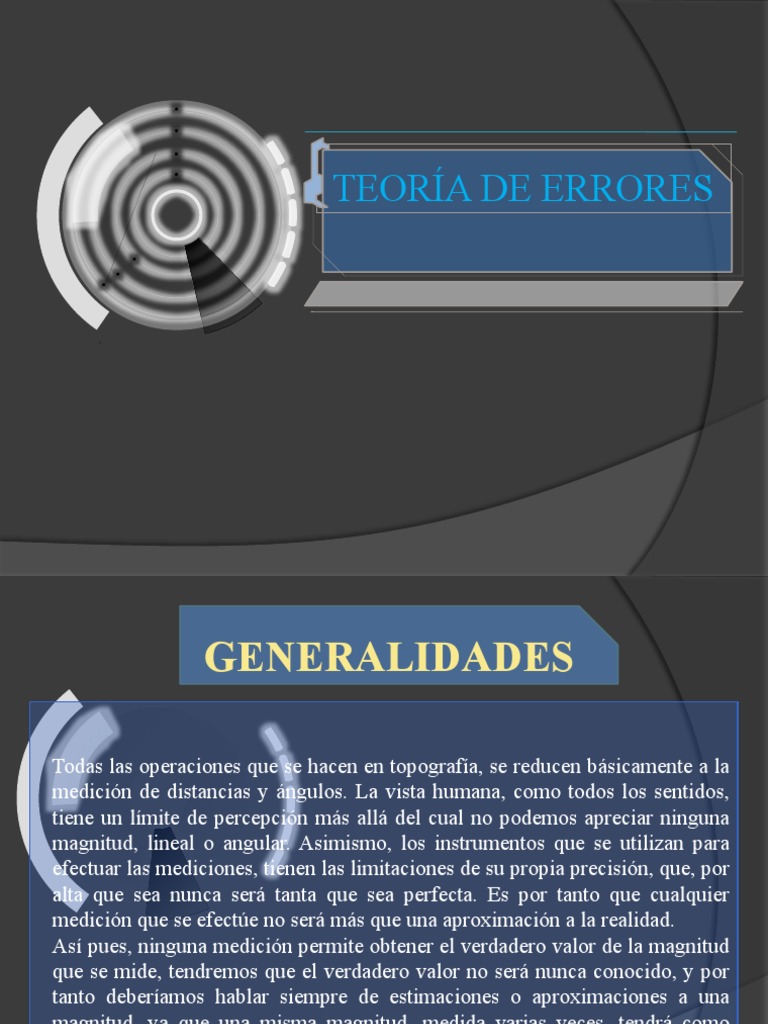 Teoria de Errores | PDF | Medición | Exactitud y precisión