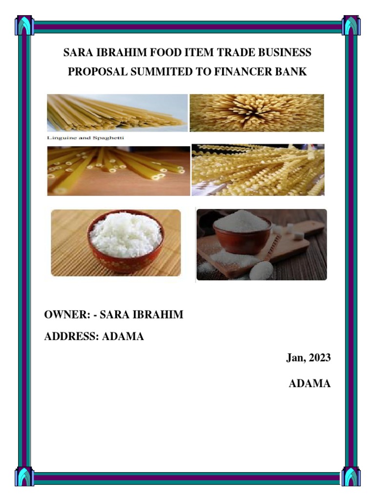 Sara Ibrahim Food Trade Proposal | PDF | Agriculture | Market Segmentation