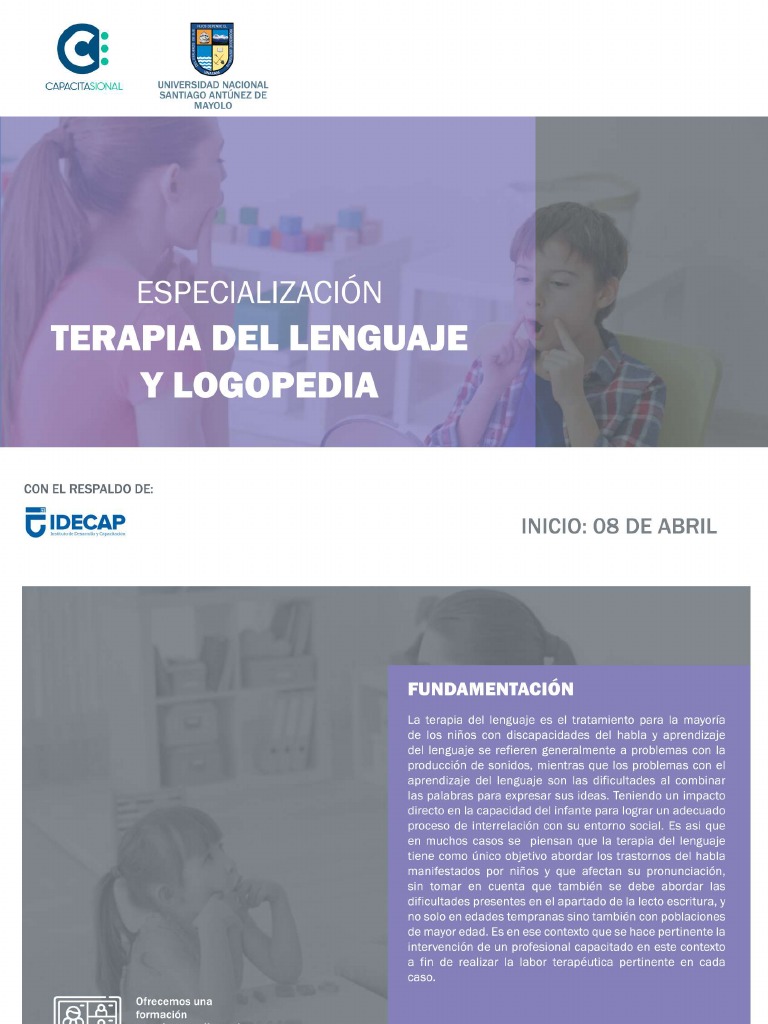Brochure Terapia Del Lenguaje y Logopedia | PDF