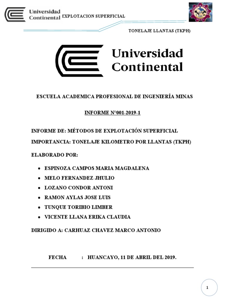 Informe de TKPH | PDF | Neumático | Minería