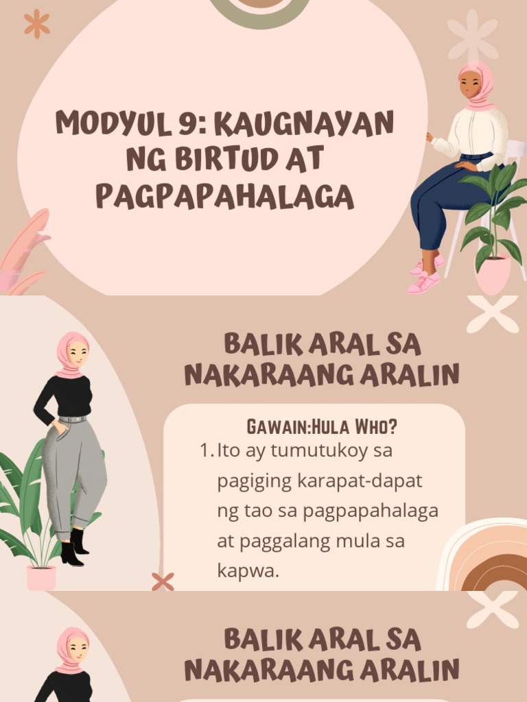 Modyul 9 Kaugnayan NG Birtud at Pagpapahalaga | PDF
