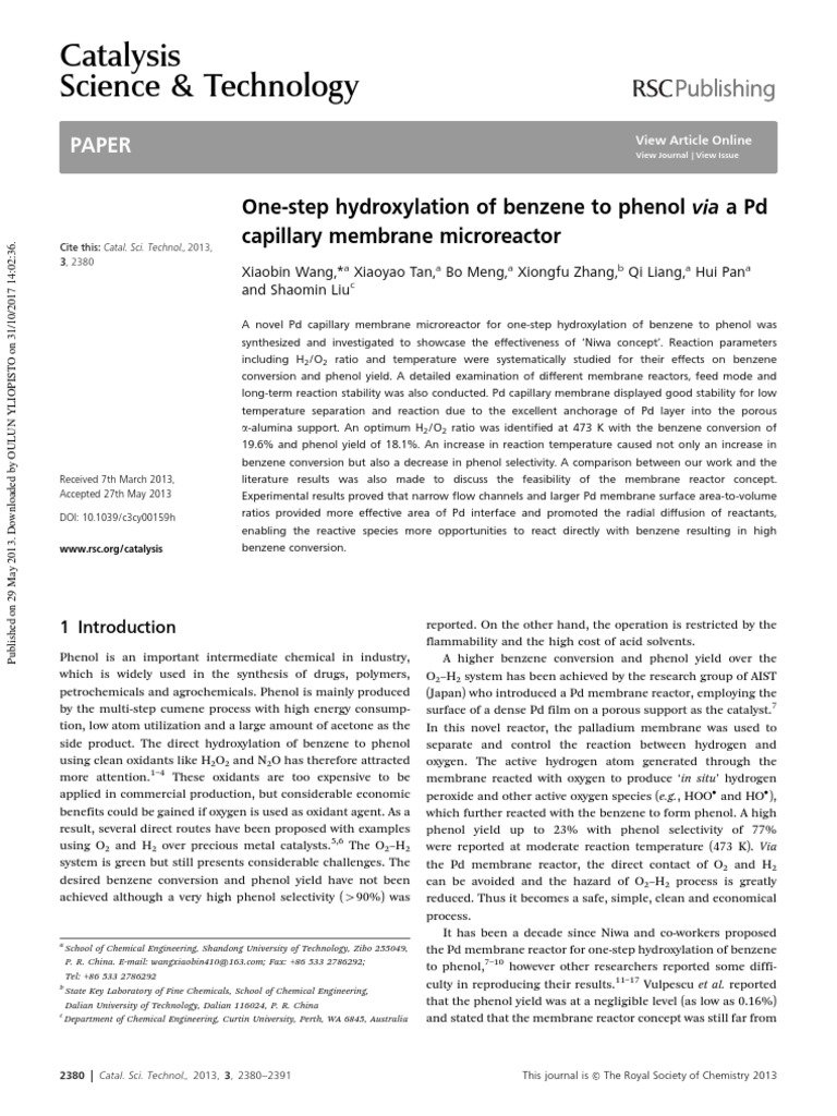 Xiaobin Wang Et Al. 2013 | PDF | Palladium | Hydrogen Peroxide Xiaobin Wang Et Al. 2013 | PDF | Palladium | Hydrogen Peroxide