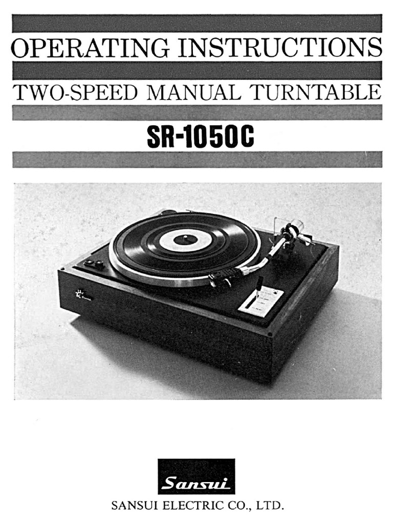 Sansui SR 1050 C Owners Manual | PDF