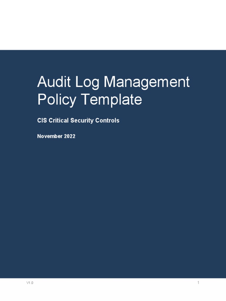 Audit Log Management PolicyTemplate For CIS Control 8 | PDF | Computer ...