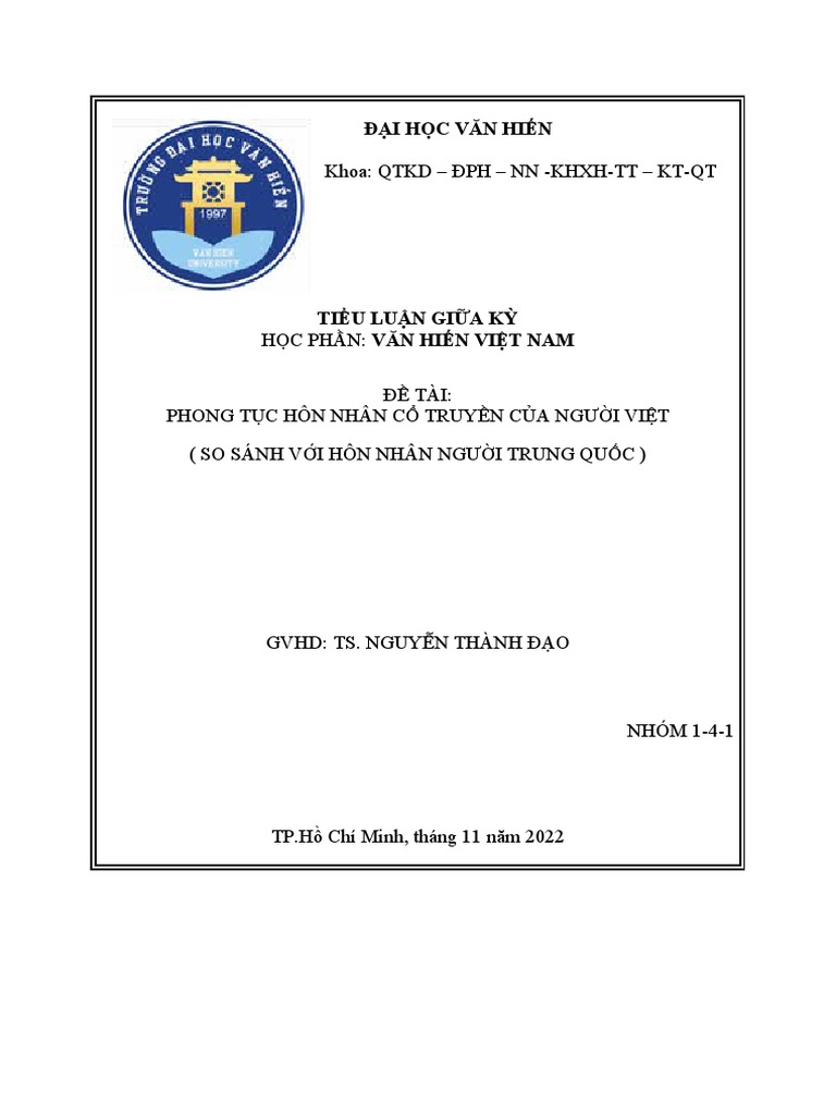 Khoa: Qtkd - Đph - Nn -Khxh-Tt - Kt-Qt: Đại Học Văn Hiến | PDF