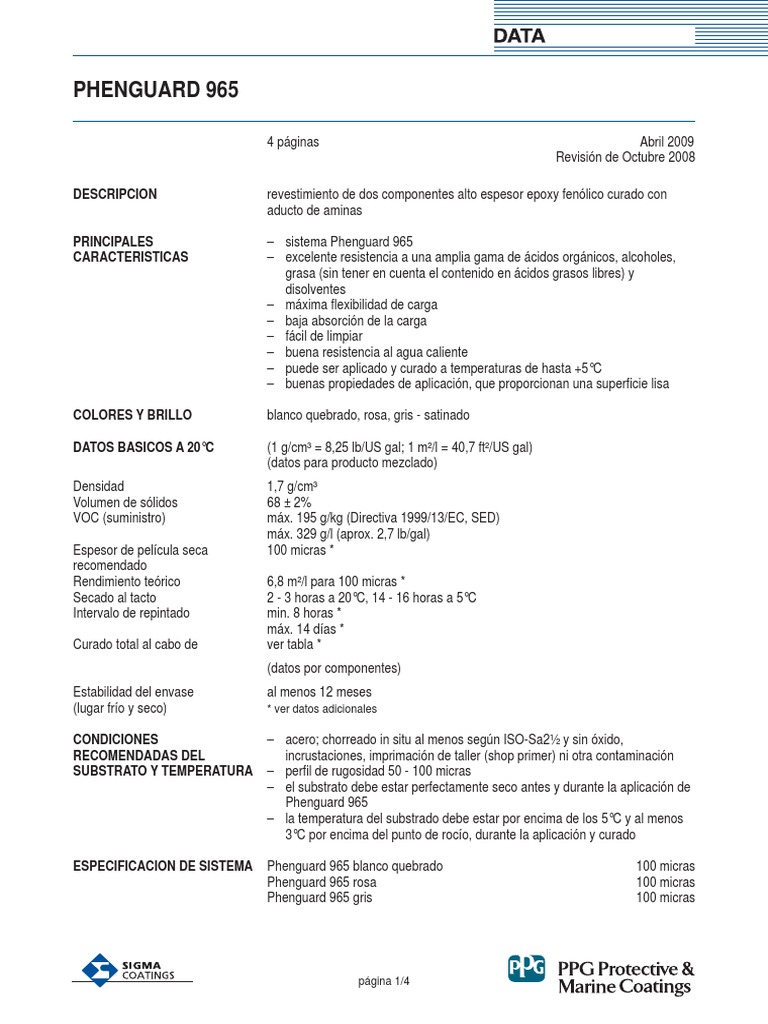Phenguard 965 PDF | PDF | Solvente | Agua