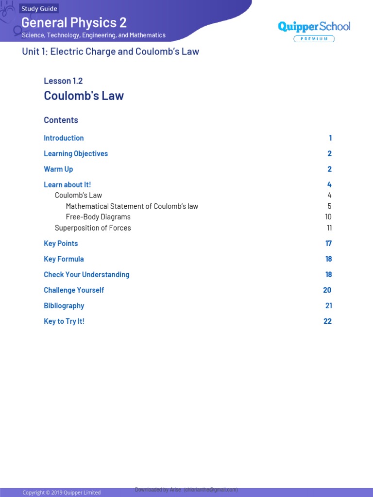 Module 1 Coulombs Law | PDF | Force | Electric Charge
