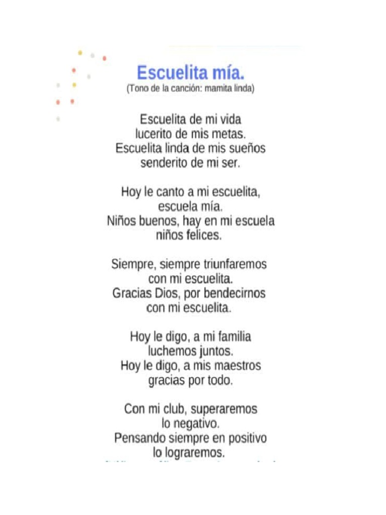 Poesía, ESCUELITA MIA | PDF