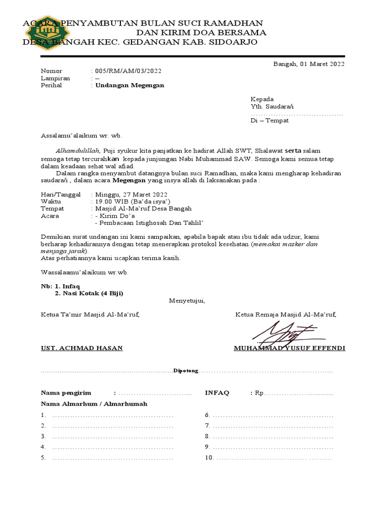 Undangan Megengan | PDF
