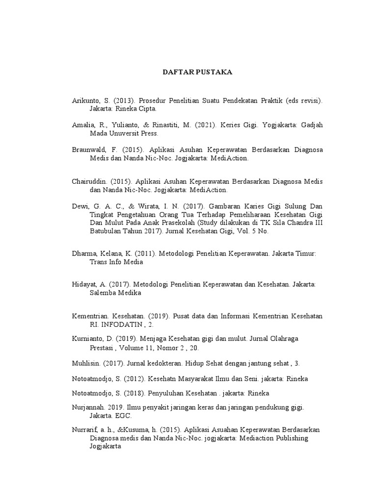 Contoh DAFTAR PUSTAKA PROPOSAL SKRIPSI | PDF
