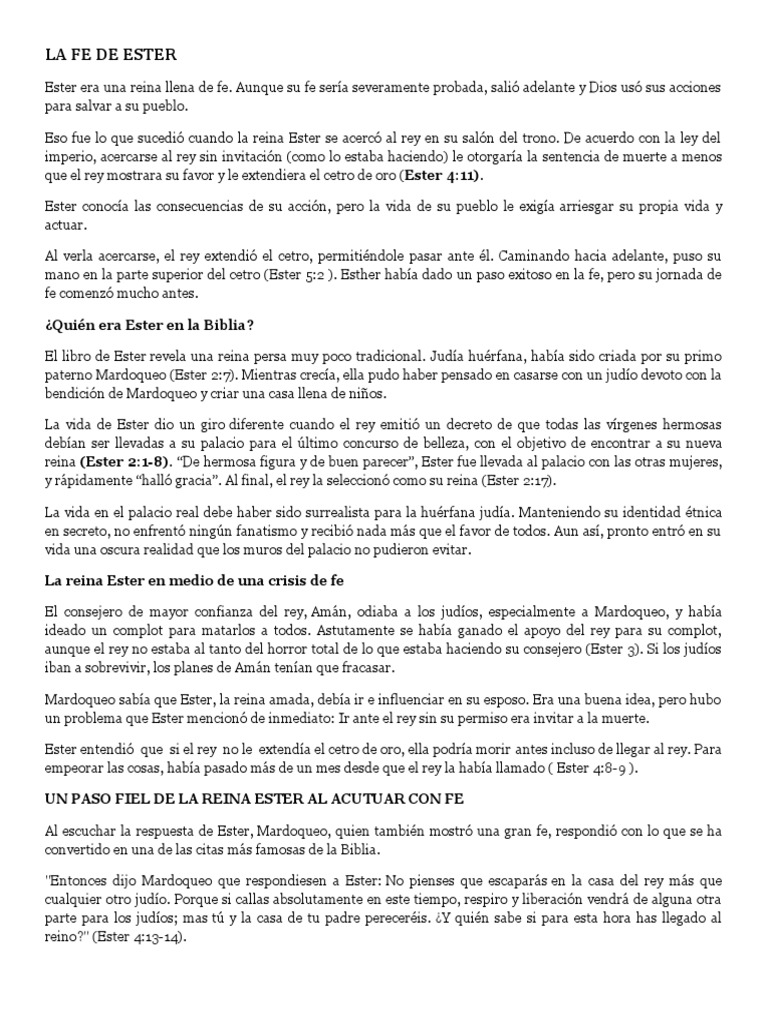 La Fe de Ester | PDF | Esther