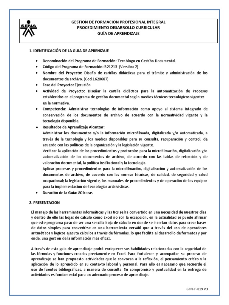 GFPI-F-019_Formato_Guia_de_Aprendizaje_02_1751918.docx | PDF | Microsoft Excel | Gestión de ...