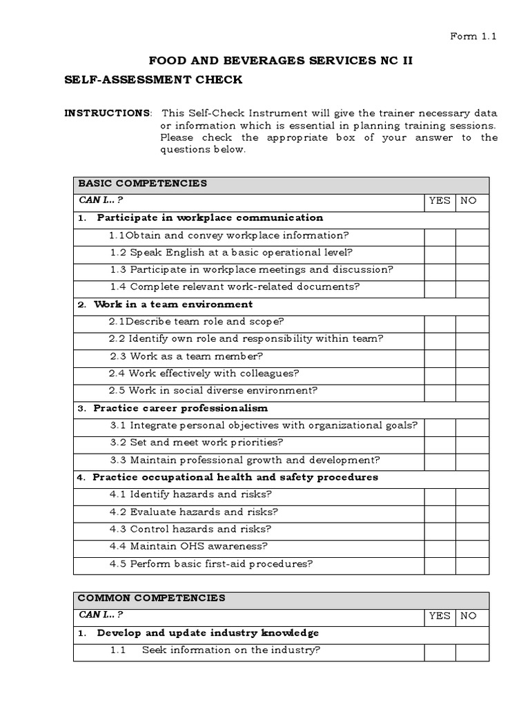 Food and Beverages Services NC Ii - 1 | PDF | Restaurants ...