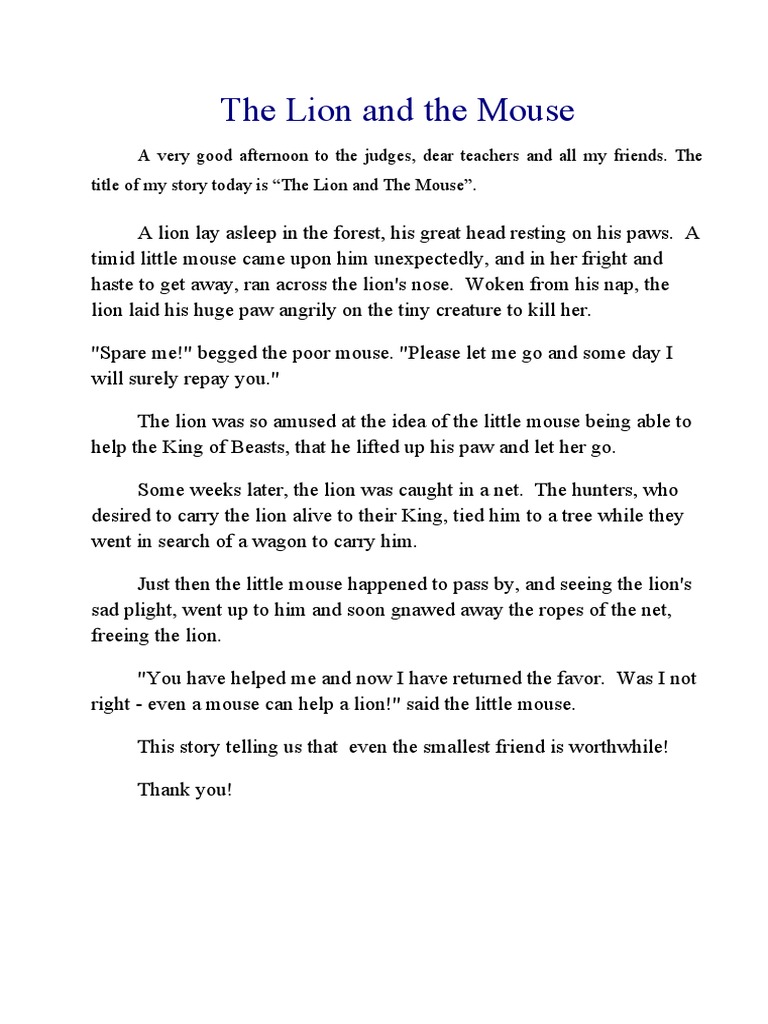 The Lion and The Mouse | PDF