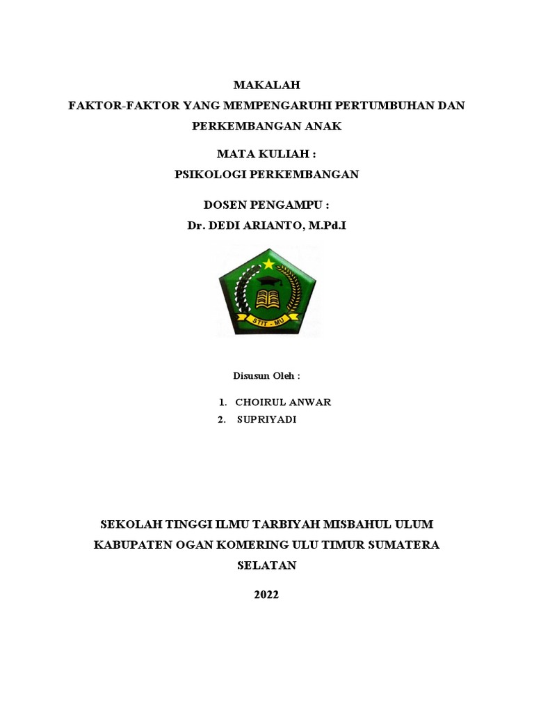 MAKALAH USUP Faktor-Faktor-Yg-Mempengaruhi-Pertumbuhan-Perkembangan-Anak | PDF