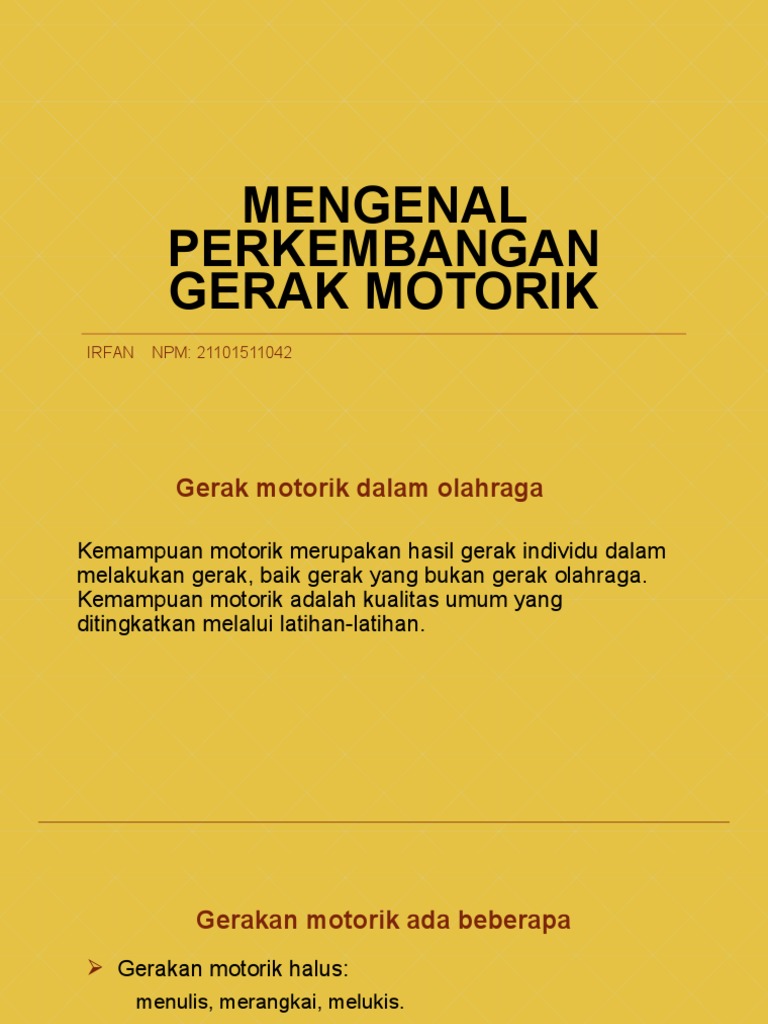 Motorik Pembelajaran | PDF
