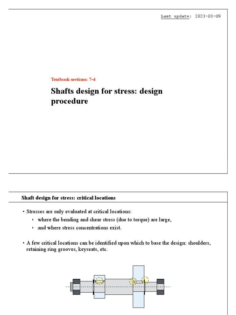 Shaft Stress Design Procedure Guide | PDF | Bending | Gear