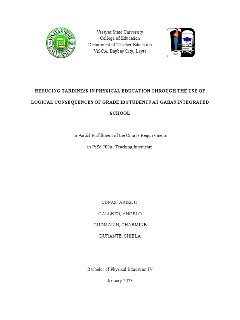 Reducing Tardiness in Physical Education Through The Use of Logical ...