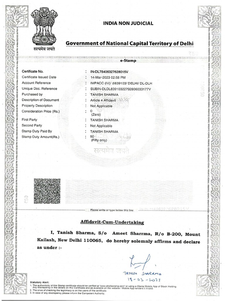 Tanish Affidifate_0001 | PDF