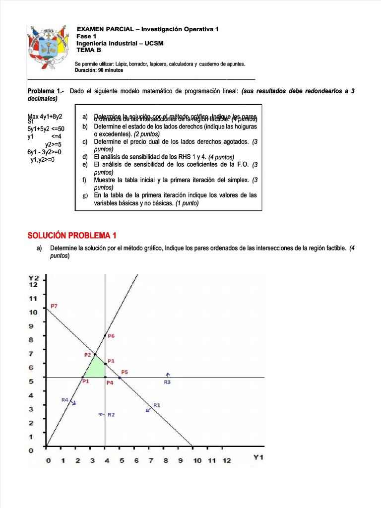 PDF Solucion Examen Io1 Fase 1 20192 Ucsm B 1docx - Compress | PDF | Programación lineal ...