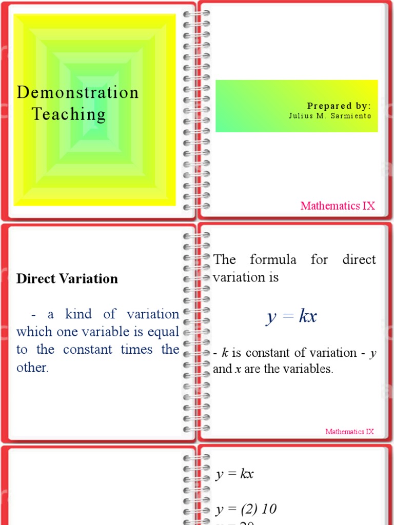 Direct Variation | PDF | Mathematics | Mathematical Objects