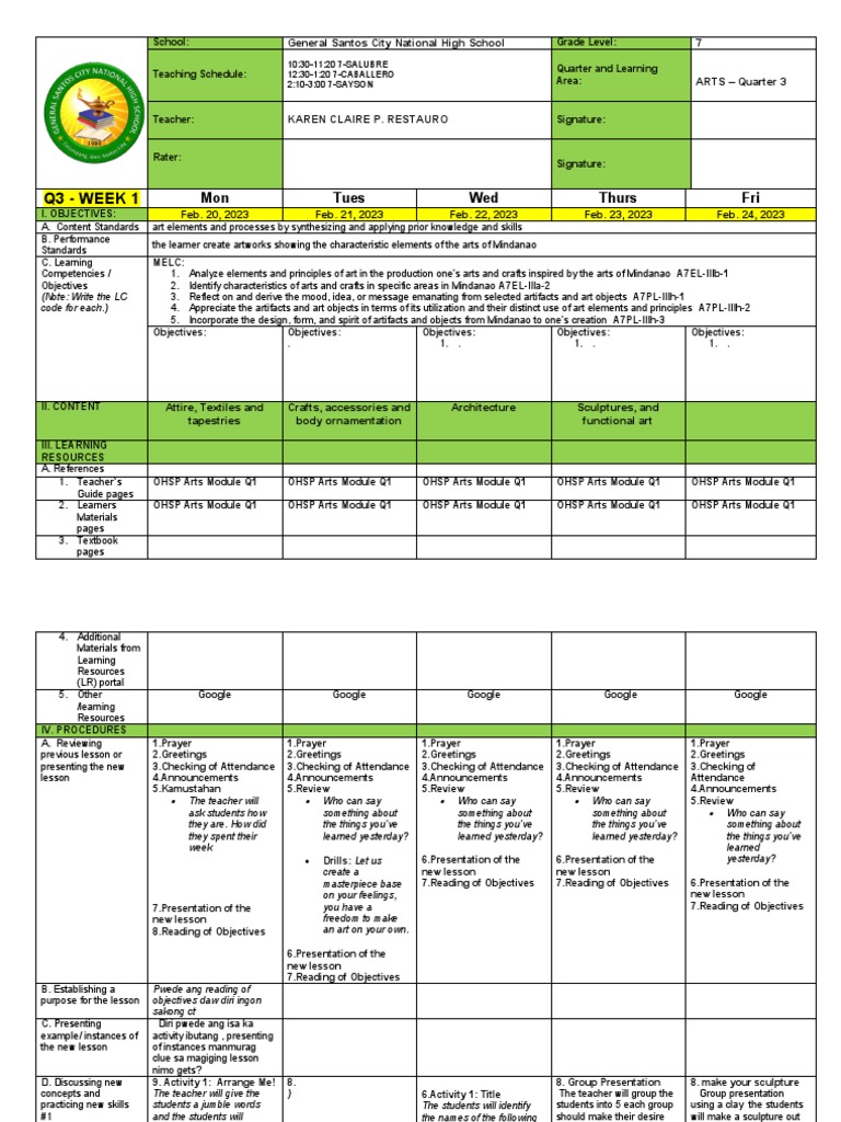 Arts and Craft | PDF | Educational Assessment | Cognition