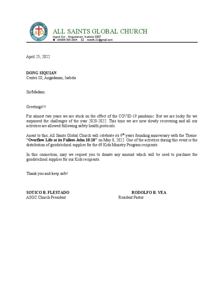 Solicitation Letter | PDF