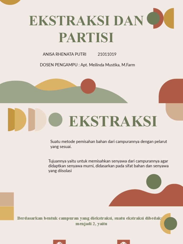 Ekstraksi & Partisi - Anisa Rhenata Putri 21011019 | PDF