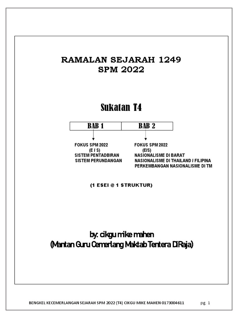 Bengkel SPM 2022 (T4) | PDF