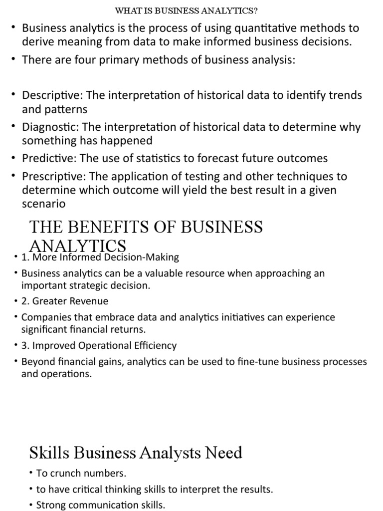 What Is Business Analytics | PDF | Analytics | Data Analysis