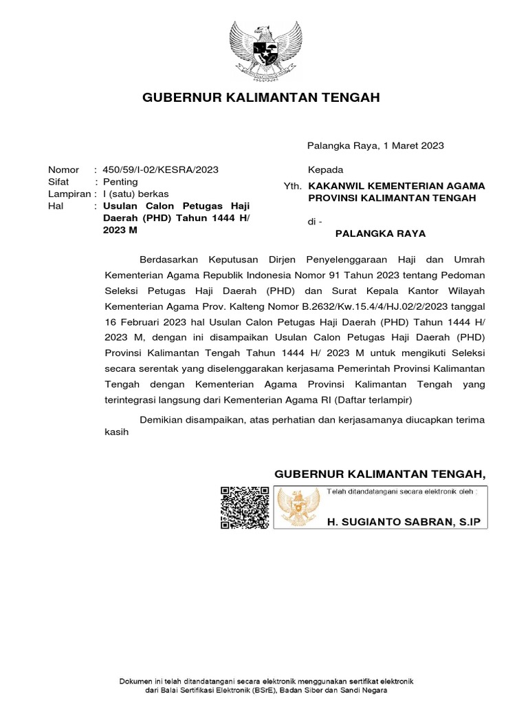 SURAT GUB USULAN CALON PHD 2023 TTE - Signed | PDF