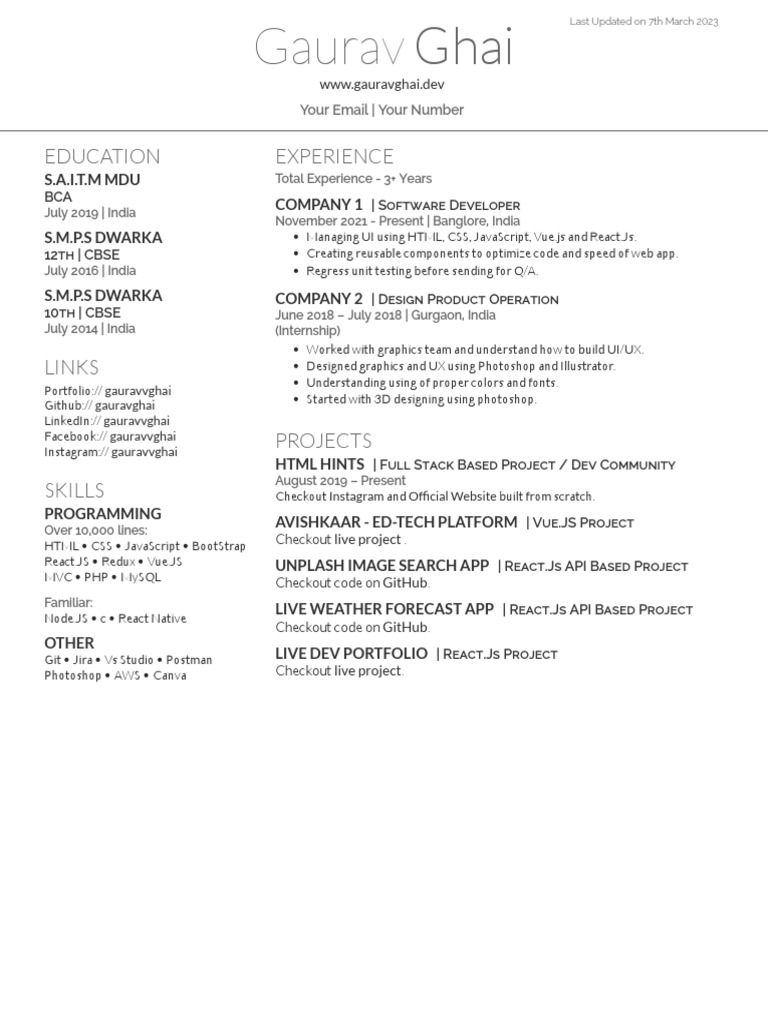 Gaurav Ghai: Education Experience | PDF | Information Technology Management | Computer Programming