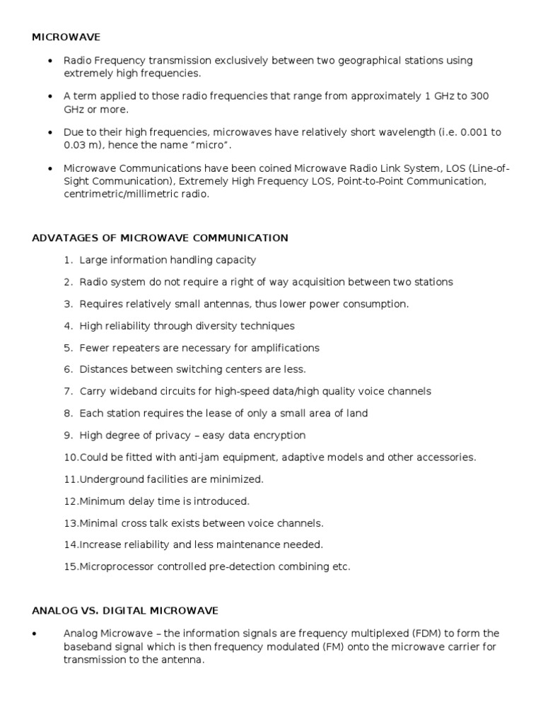 Microwave Notes | PDF | Microwave | Radio Spectrum