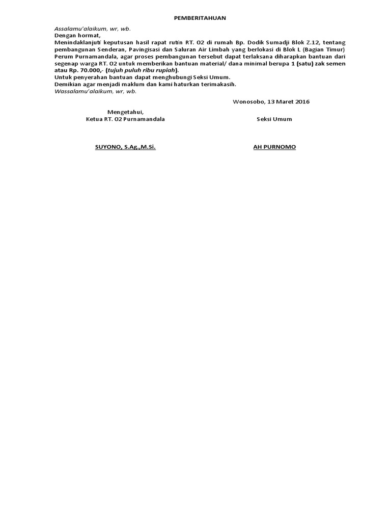 Proposal PAVING RT 2 | PDF