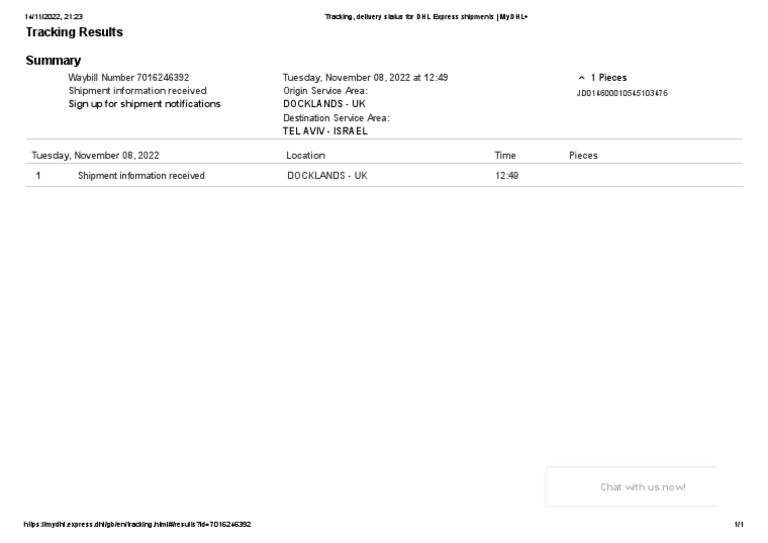 DHL Express Shipment Tracking Details | PDF