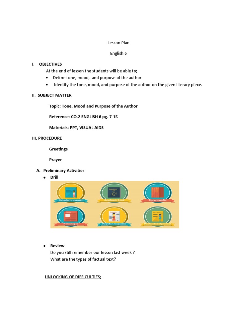 Lesson Plan - Gr. 6 | PDF | Lesson Plan