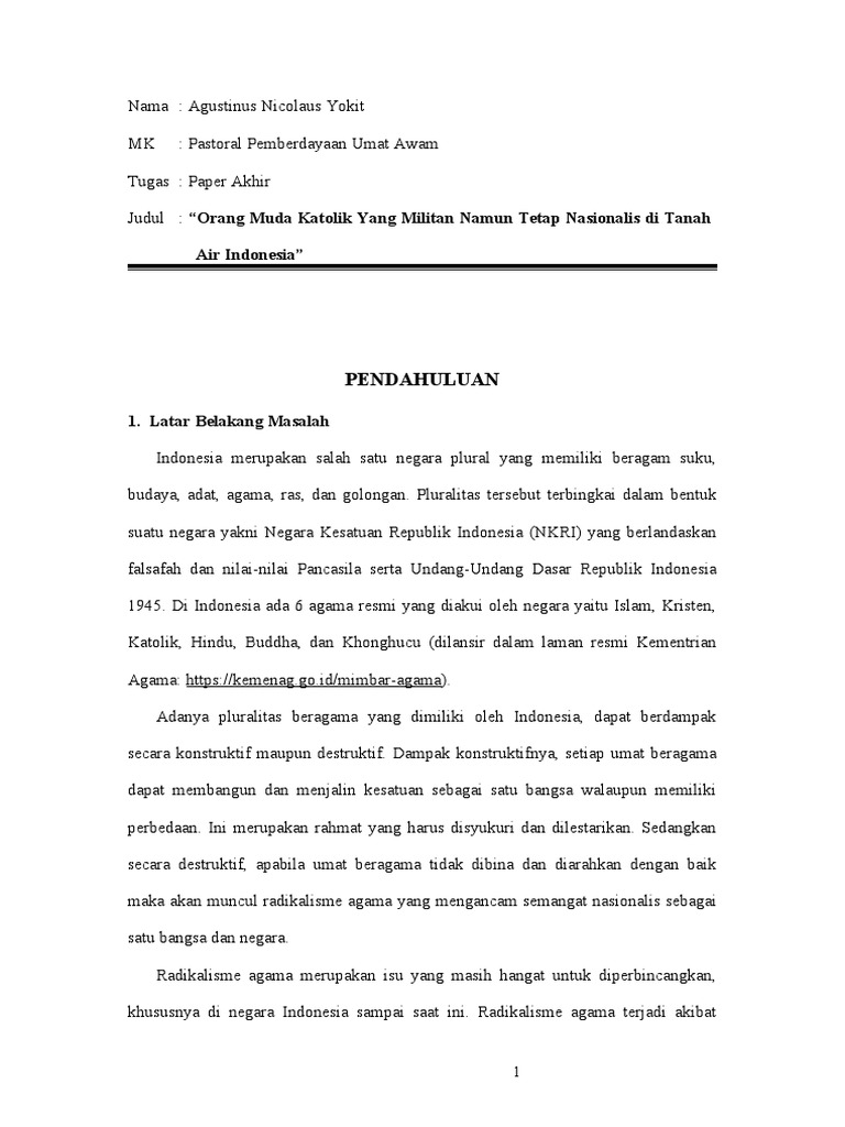 Paper Akhir Pastoral Pemberdayaan Umat Awam | PDF