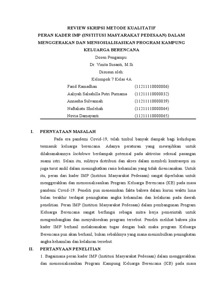 Review Skripsi Metode Kualitatif-1 | PDF