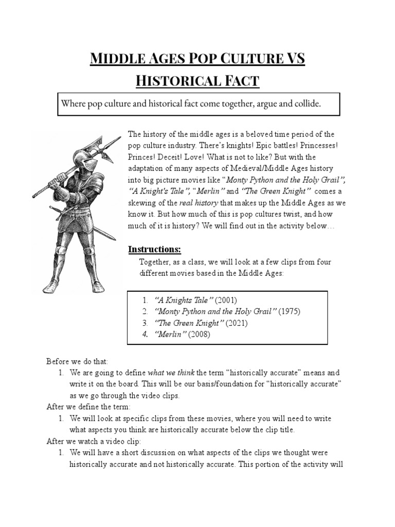 Middle Ages: Pop Culture vs. History | PDF