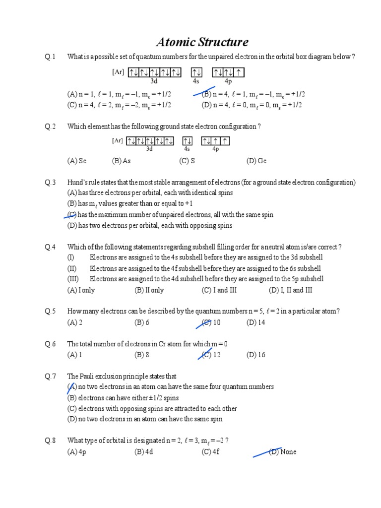 Atomic Ws 2 Pdf Atomic Orbital Electron Configuration