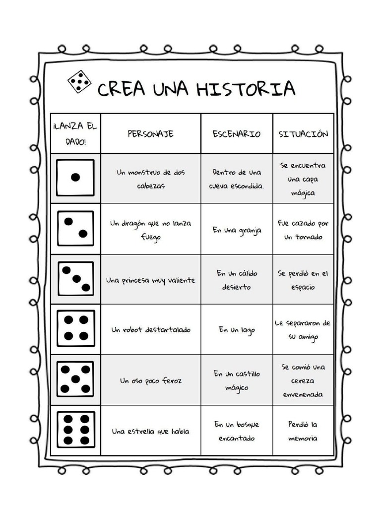 Crea Una Historia, Dado | PDF