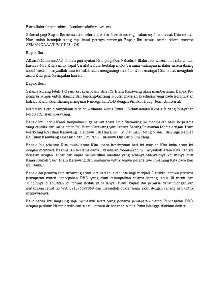 Skrip Moderator | PDF