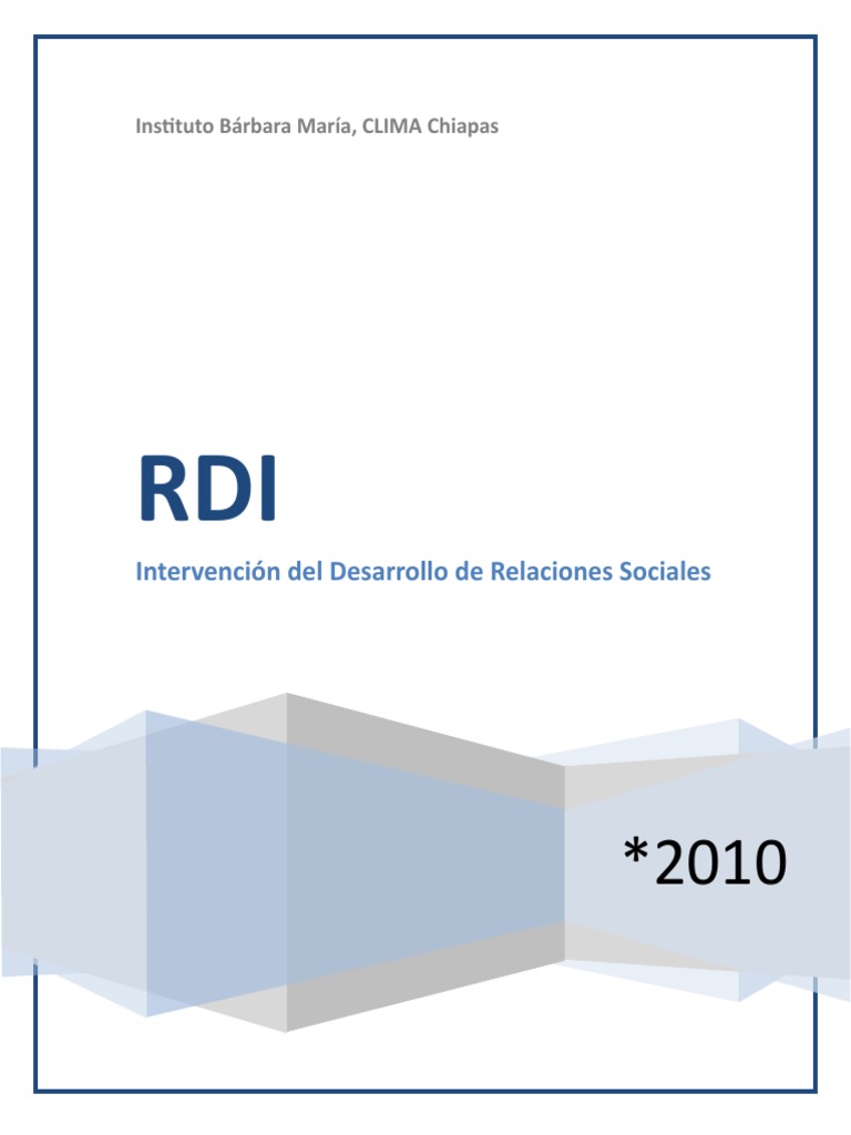 Rdi Manual | PDF | Espectro autista | Síndrome de Asperger